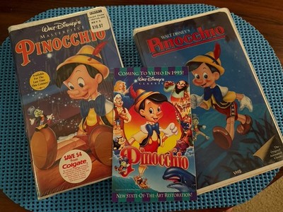 SEALED Pinocchio 1993 Masterpiece KMart VHS COMBO with Black Diamond ...