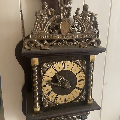 Antique🔥Nu Elck Syn sin Wall Chiming Weighted pendulum Dutch 'Rich Man ...