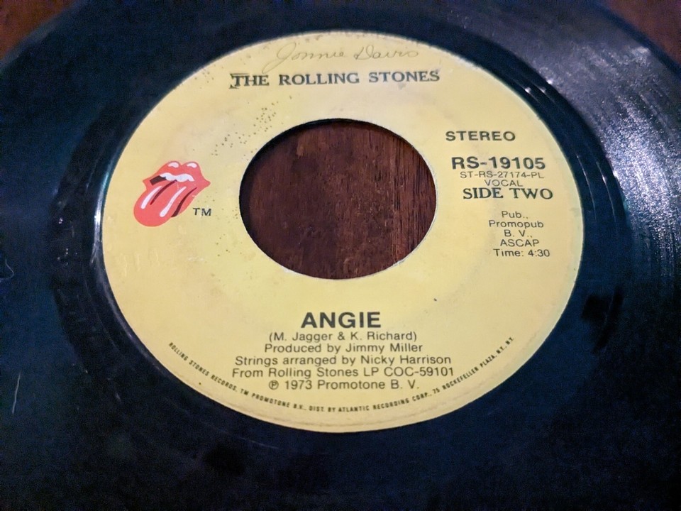 45 RPM Record Rolling Stones "Angie", "Silver Train" See Pics for ...