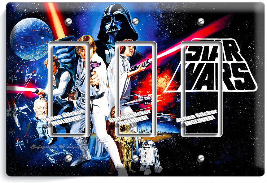 RETRO 1977 FIRST STAR WARS LUKE SKYWALKER LIGHT SWITCH OUTLET WALL ...