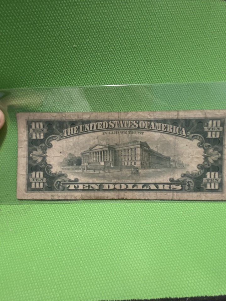 1974 $10 DOLLAR BILL *FANCY* NOTE FRN SERIAL NUMBER B30000000G ERROR ...