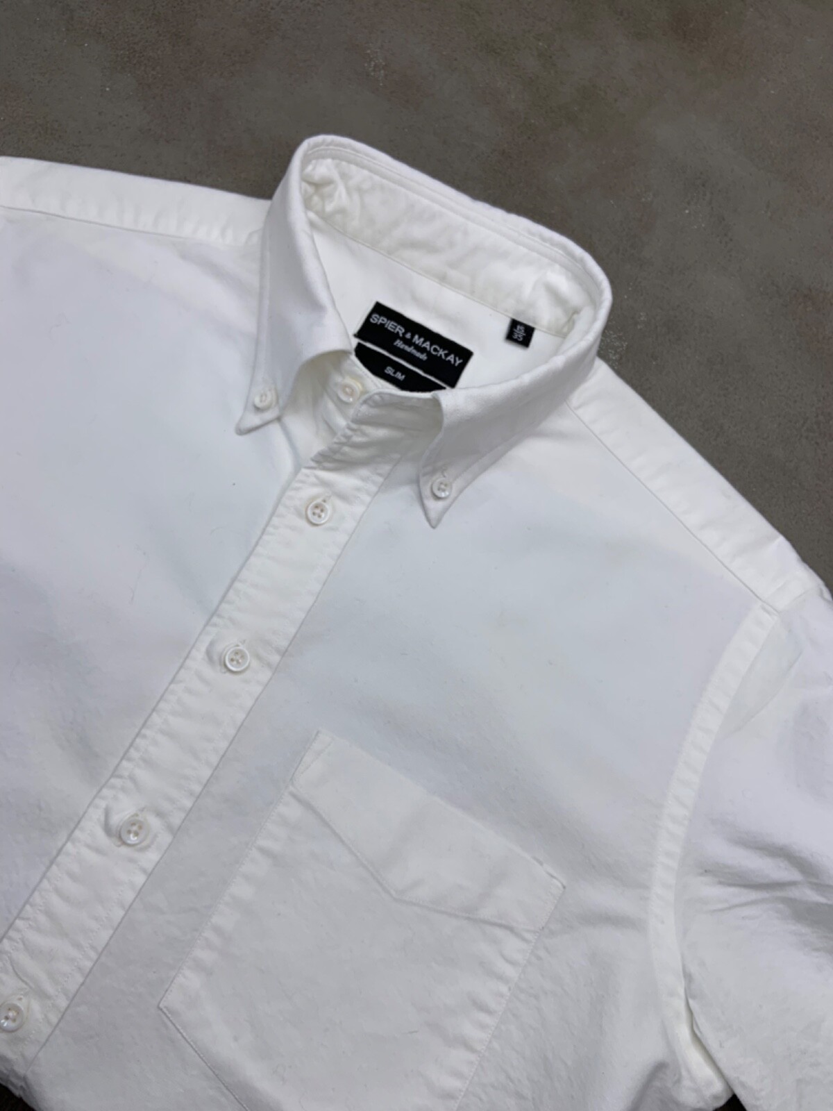 SPIER & MACKAY Sz 15 'Slim' White OCBD Shirt - HANDMADE | eBay