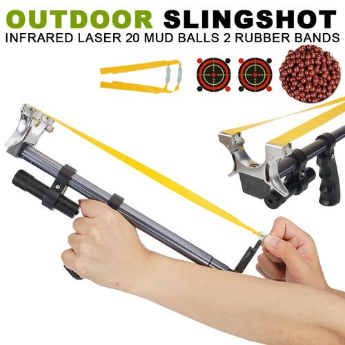 Telescopic Slingshot wi Red Laser Aim Hunting Slingshot Catapult 2pc ...