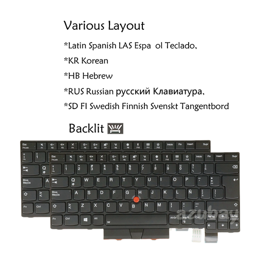 LA HB KR RU SD Laptop Keyboard for Lenovo Thinkpad T470 T480 A475 A485 ...