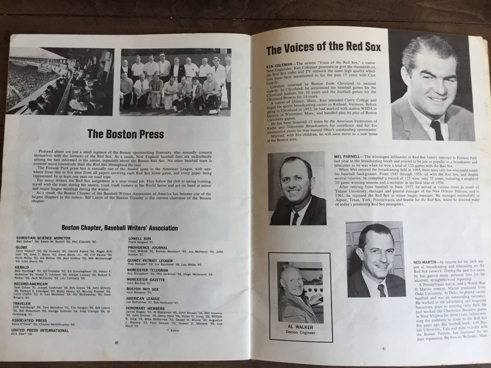 Boston Red Sox 1966 Vintage MLB yearbook | eBay