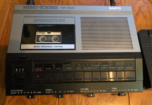 SANYO MEMO SCRIBER TRC-5200 MICROCASSETTE TRANSCRIBER MICRO CASSETTE | eBay