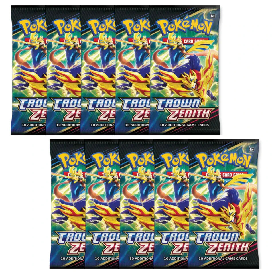 10 BRAND NEW Pokemon Crown Zenith UNWEIGHTED Booster Packs X10 TRUSTED ...