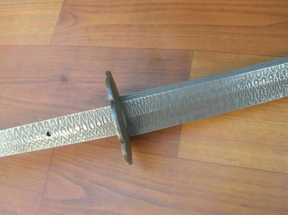 KATANA BLANK BLADE 28 INCHES DAMASCUS STEEL, FULL TANG HUNTING BLADE ...