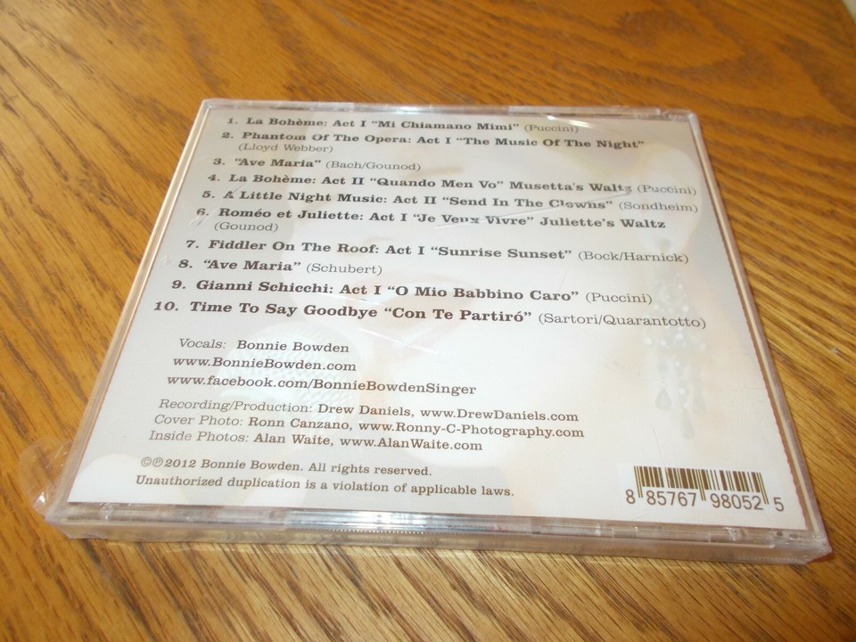 BONNIE BOWDEN - CLASSICAL MEETS BROADWAY CD BRAND NEW SEALED ...