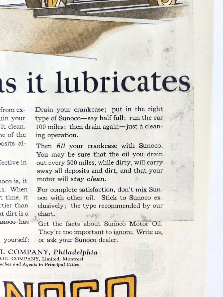 Sunoco Distilled Oil Vintage Ad 1925 Magazine Art Print Automobile ...