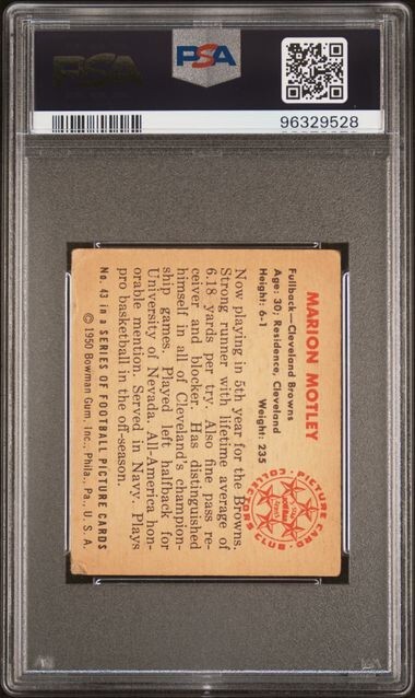 1950 Bowman - #43 Marion Motley - Browns - PSA 2 | eBay