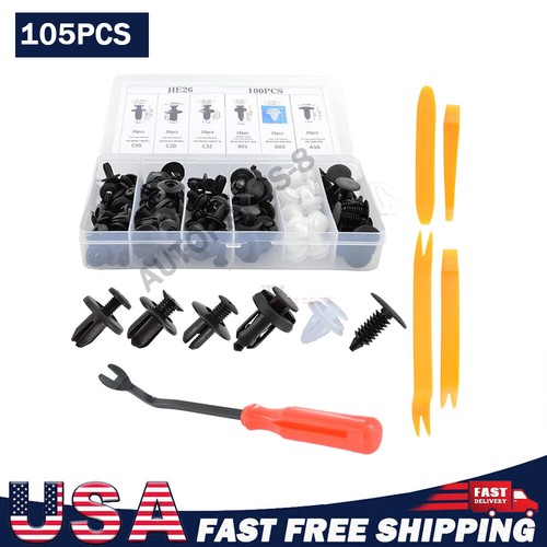 100Pack Universal Rivet Push Clips Retainer Fender Liner Fastener for ...