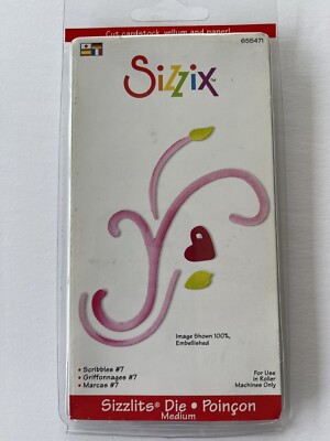 Sizzix Sizzlits SCRIBBLES #7 655471 Flourish Heart Leaf | eBay