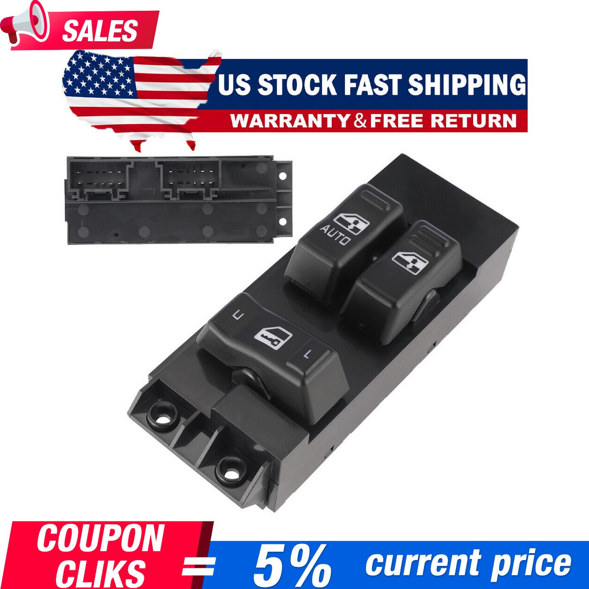 Fit For 1999-02 Chevy Silverado GMC Sierra Master Power Window Switch ...