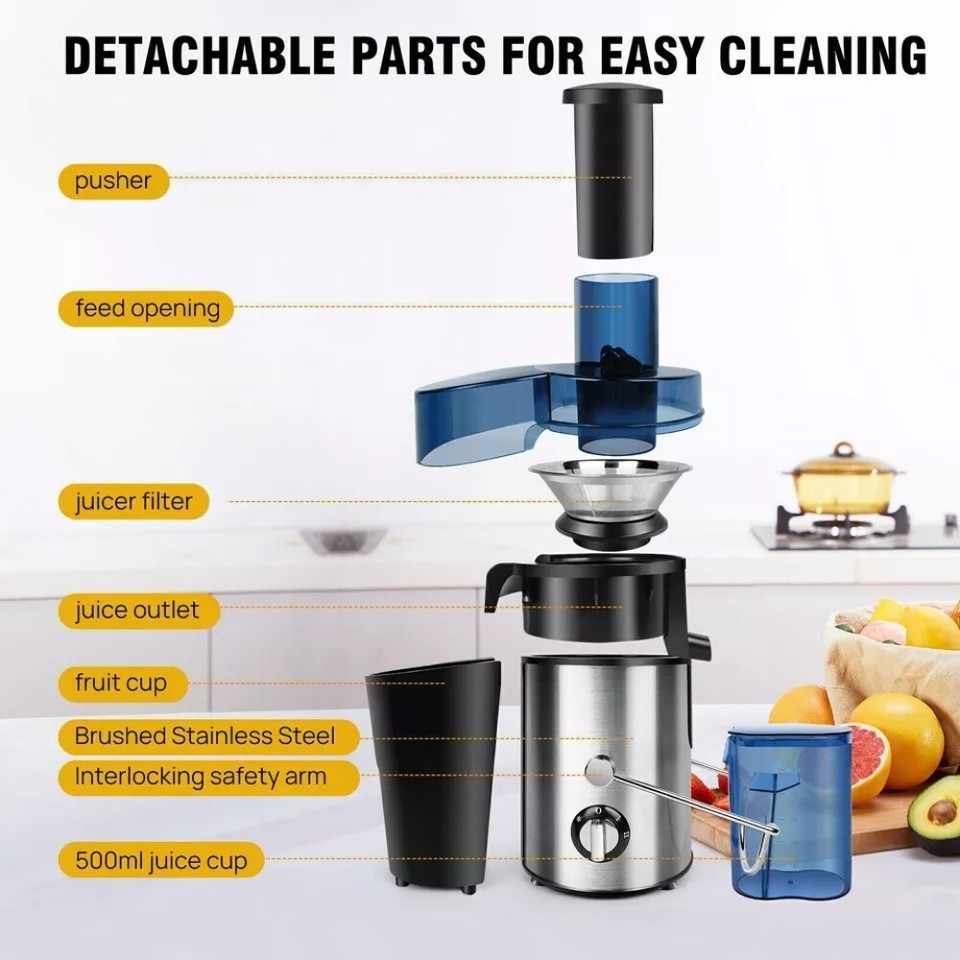 800W Juicer Machine Whole Fruit Vegetable Juice Maker Centrifugal ...