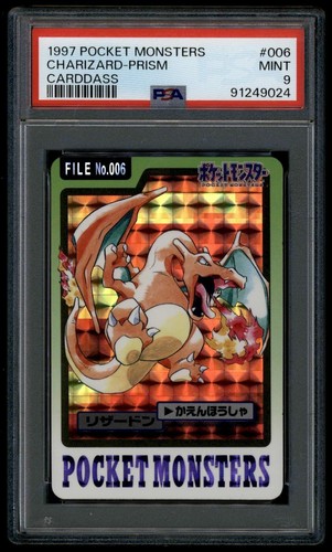 Pokemon Japanese Carddass 1997 006 Charizard Prism Card 6 FA PSA 9 ...
