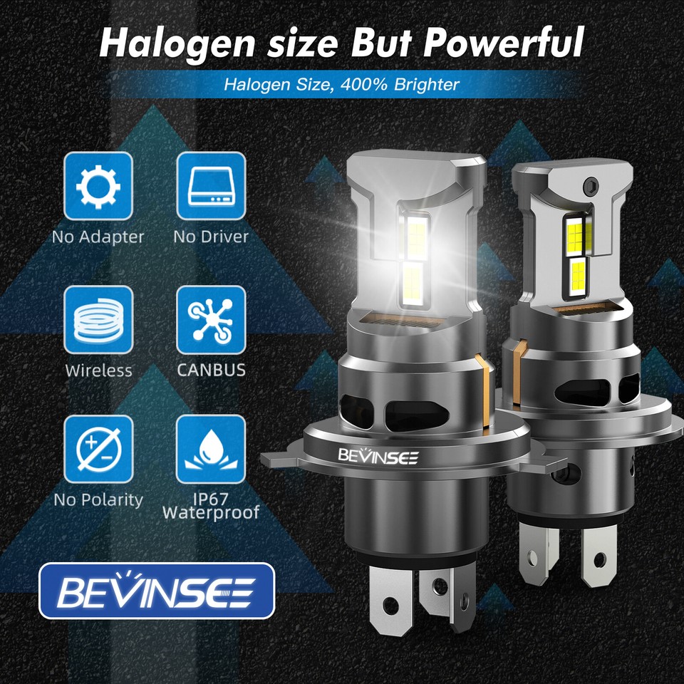 2x H4 HS1 LED Headlight Bulbs For KTM 500 EXC-F 2017-2023 70W 12000LM ...