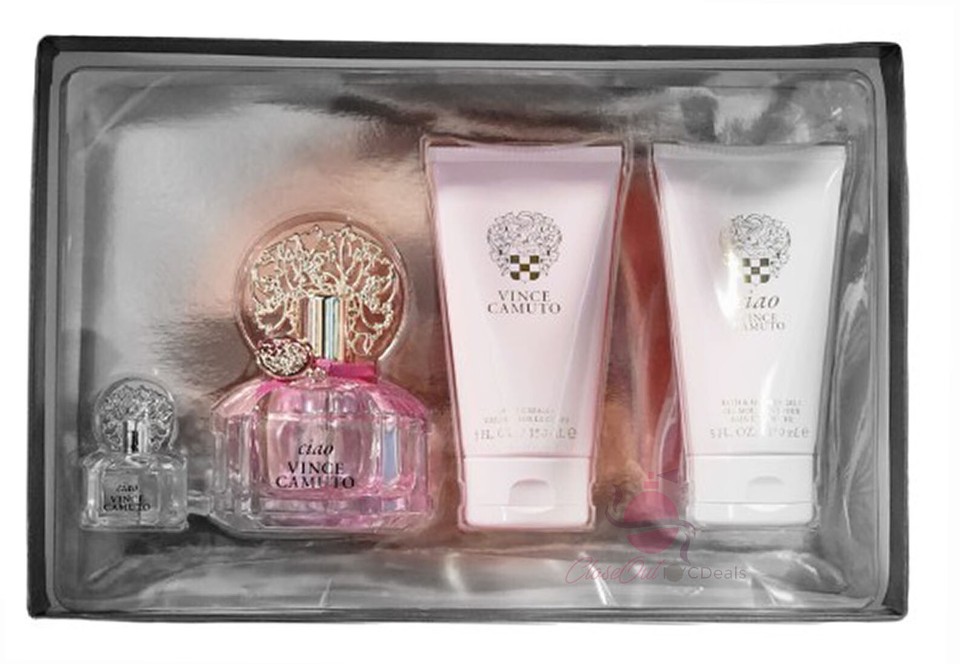 Ciao by Vince Camuto 4 pc Set-3.4oz EDP+.25 EDP Mini+5.0 oz B/Lotion+S ...