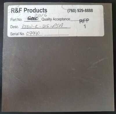 R&F RFSW 2016 Surface Wave Absorber 4.5" x 4.5" x 0.125" w/adhesive ...