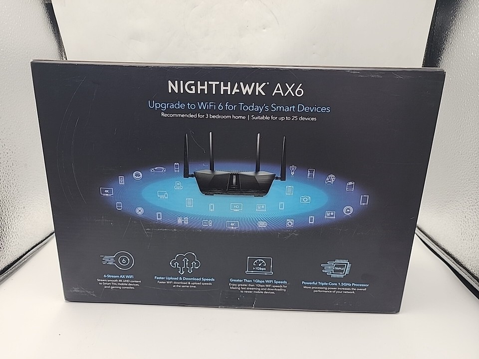 NETGEAR Nighthawk AX6 RAX45 6-Stream Wifi Router | eBay