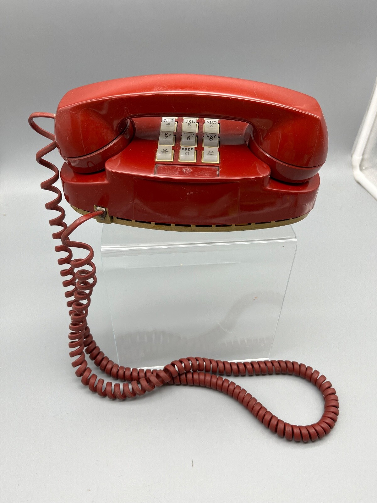 Vintage Bell System Dark Red Princess Phone Push Button Untested Table ...