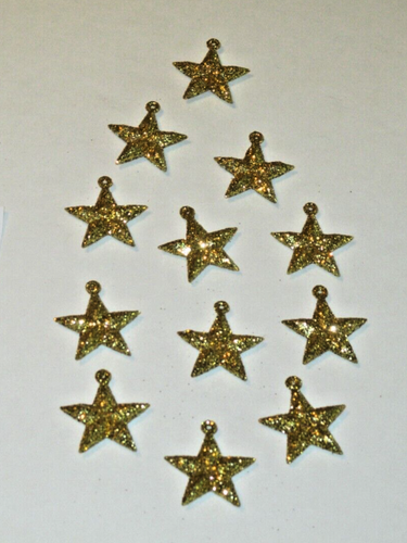 Christmas Gold Stars Micro Ornaments 25mm for Miniature Decorations, 12 ...