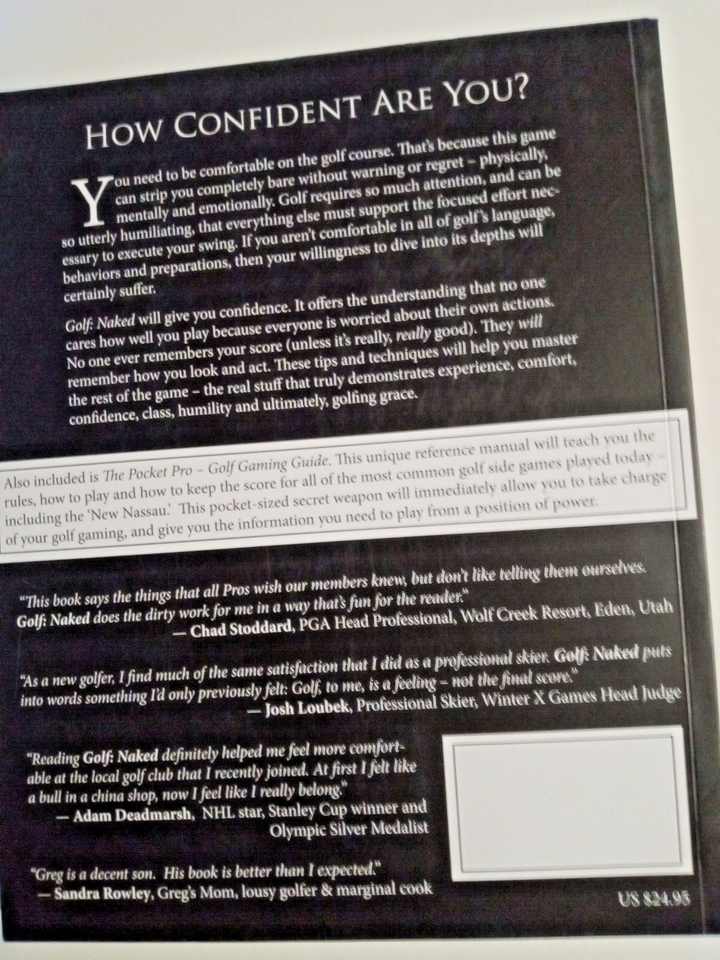 Golf: Naked by Greg Rowley, PGA 9780981531939 | eBay