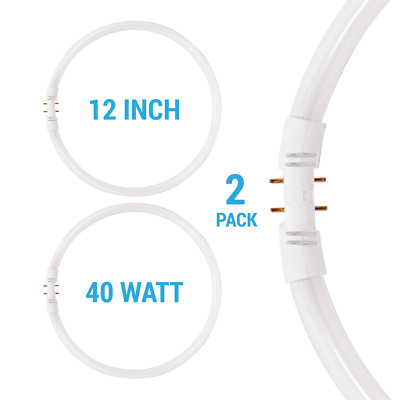 2 Pack FC40T5/841 12-Inch 12" 40W Fluorescent Circline T5 4-Pin 2GX13 ...