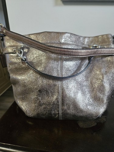 NEW Coach Bronze Metallic Medium Handbag MSRP $350 | eBay