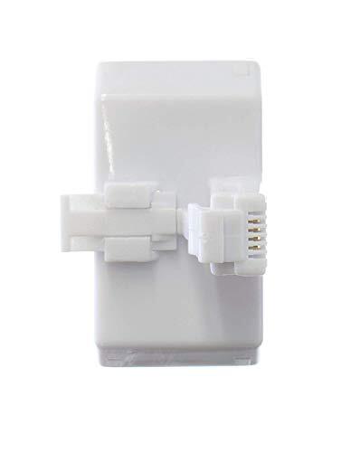 2 Pack White - 2 Line Phone Splitter - 3 Way Telephone Line Splitter ...