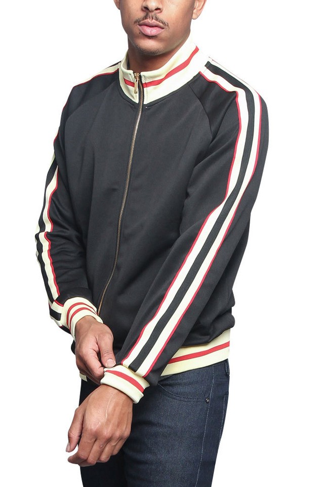 Men's G Tri-Tone Striped Sports WorkOut Techno Track Jacket JK5014-V3F ...