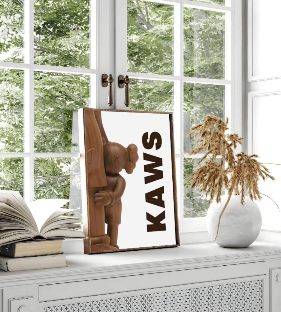 Set of 3 Wooden Kaws Art pieces canvas wall art home decor Urban Art ...