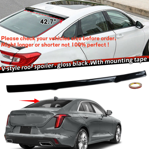 42.7" Universal Rear Window Roof Spoiler Wing V-Style Fit For Cadillac ...