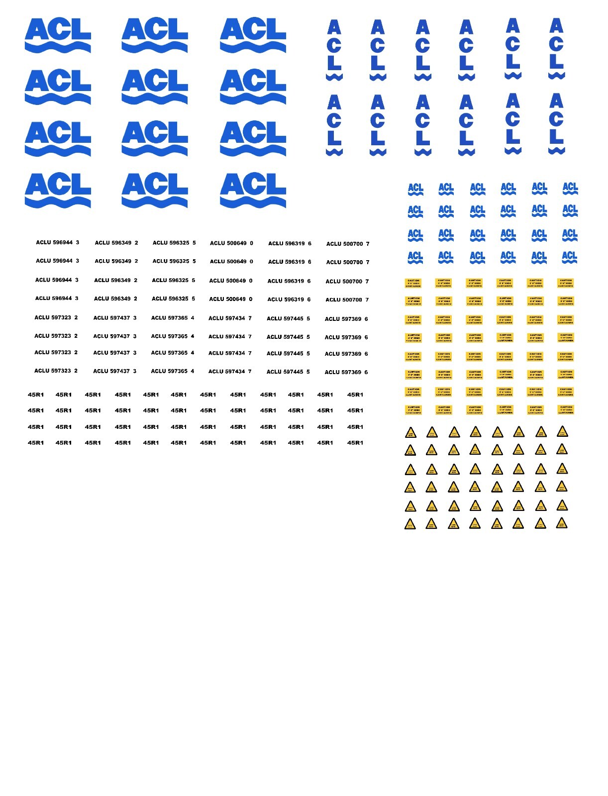 HO Scale Container Decals. " ACL " | eBay
