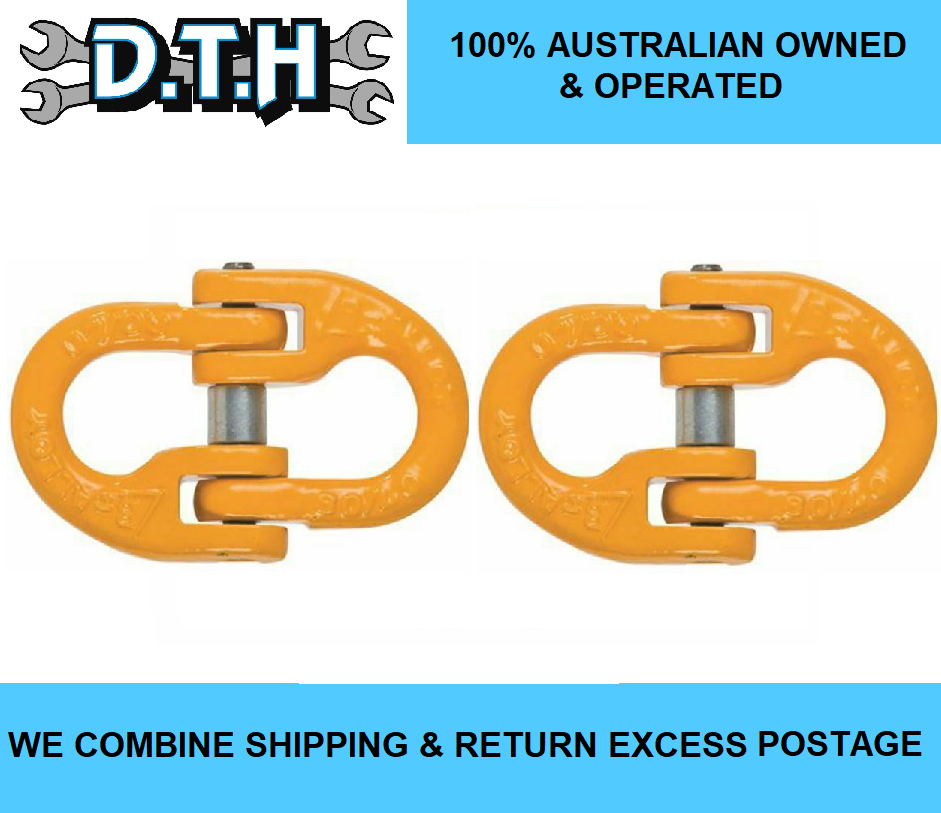 2 X ARK 13MM HAMMERLOCK SHACKLE CHAIN CONNECTING LINK 5.3 TONNE RATED ...