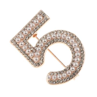 Brooch Pin Crystal Stylus Number 5 Brooches And Clips Bridal ...