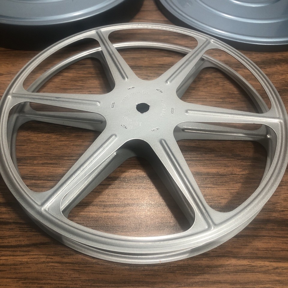 Vintage BLUE Scherer Ez-Grip 16mm 400 ft. Metal Movie Reel 7” w/ Case ...