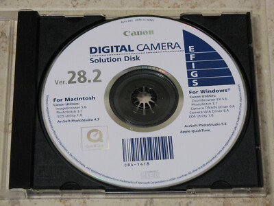 Canon Digital Camera Solution Disk, w/ ImageBrowser, PhotoStitch - Mac ...