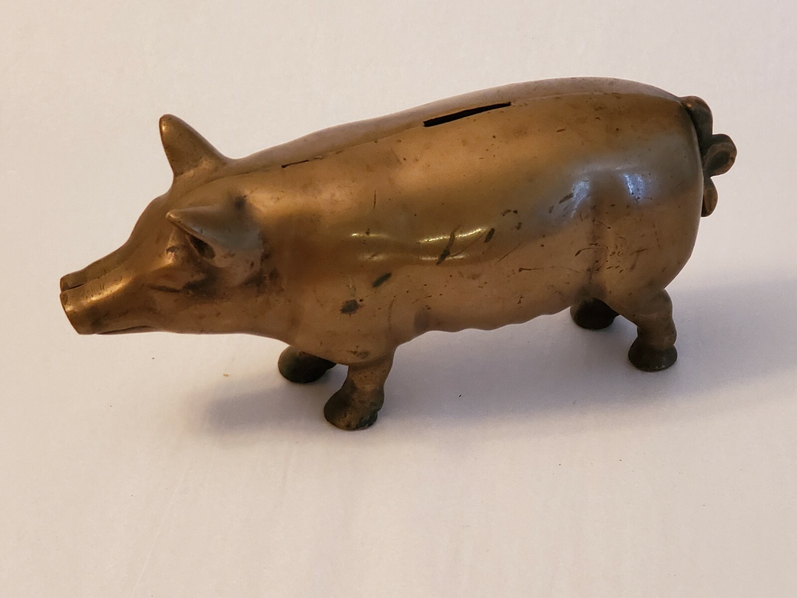 Antique Bronze Pig Coin Piggy Still Bank Sculpture | eBay