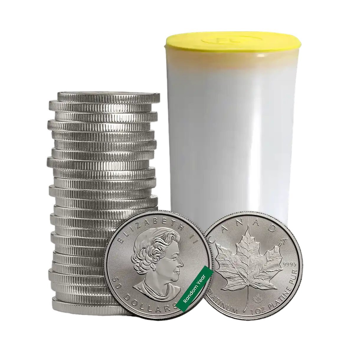 1 oz Silver Maple Leaf Coin BU - Random Year 25 Coin Tube - Royal ...