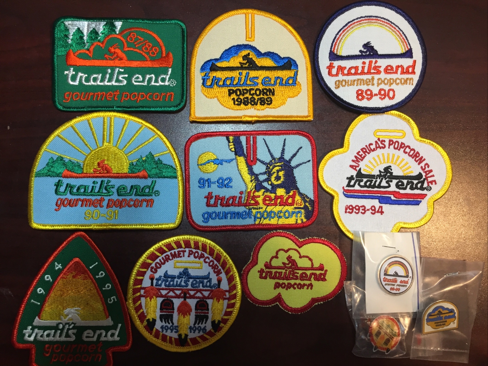 Lot of 12 - Boy Scout BSA Trail's End POPCORN Patches and Pins - BRAND ...
