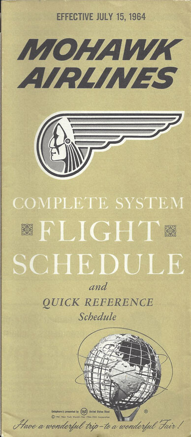 Mohawk Airlines system timetable 7/15/64 [0051] Buy 4+ save 25% | eBay