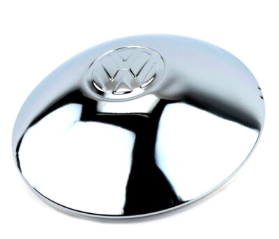 Single Chromed Hubcap EARLY VW Beetle Bus Bug Ghia Thing Half Moon ...