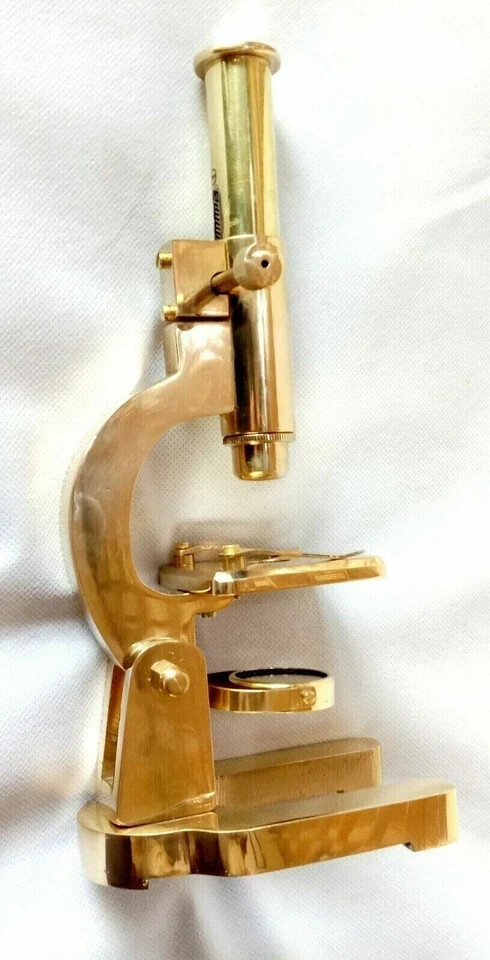Antique Vintage Solid Brass Microscope Student Microscope 9 Inch | eBay