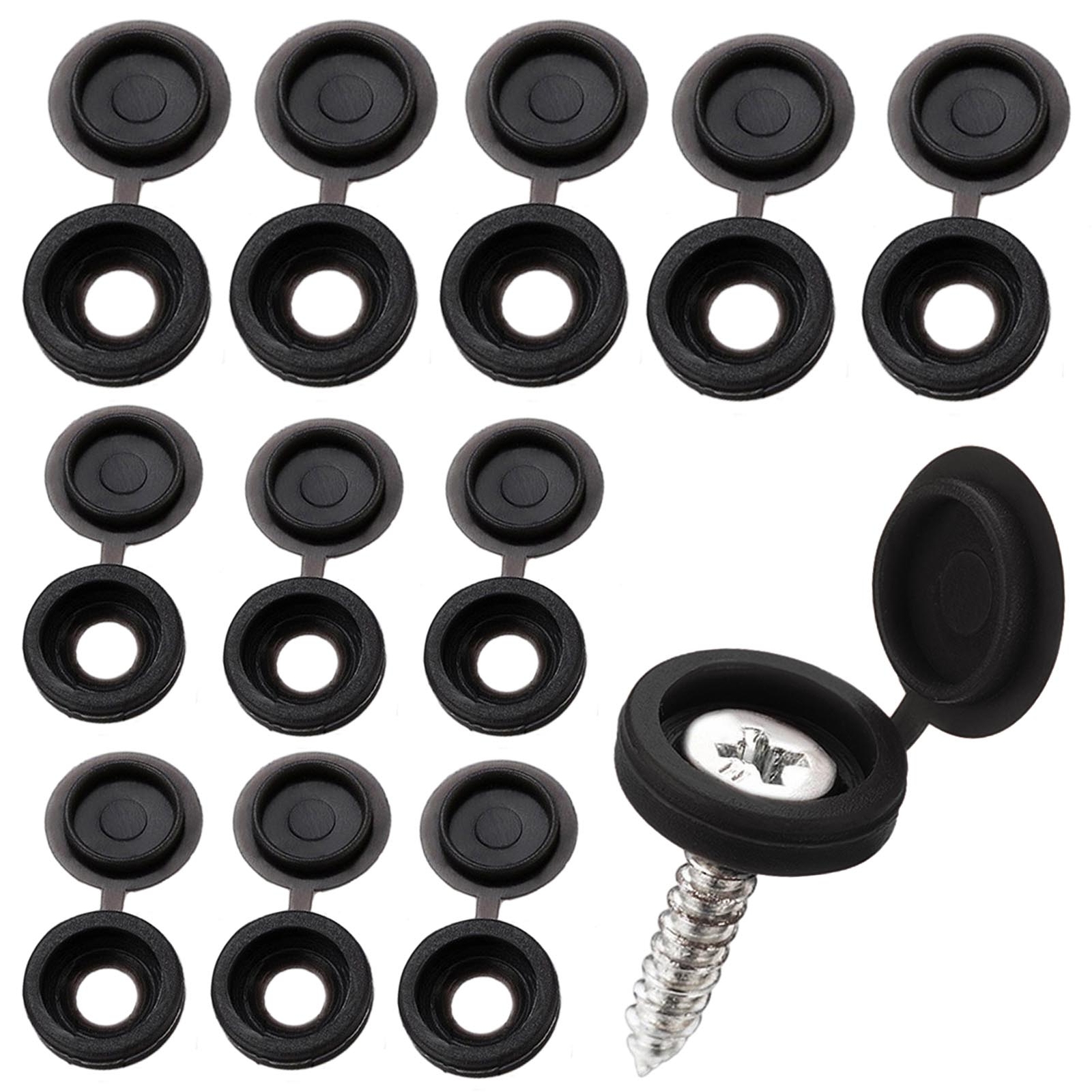 100pcs Screw Cap Fold Over Plastic Bolt Cover Waterproof Durable Snap ...