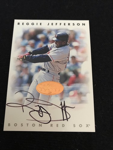 1996 Leaf Signature Series Reggie Jefferson Bronze Auto Autograph Red ...