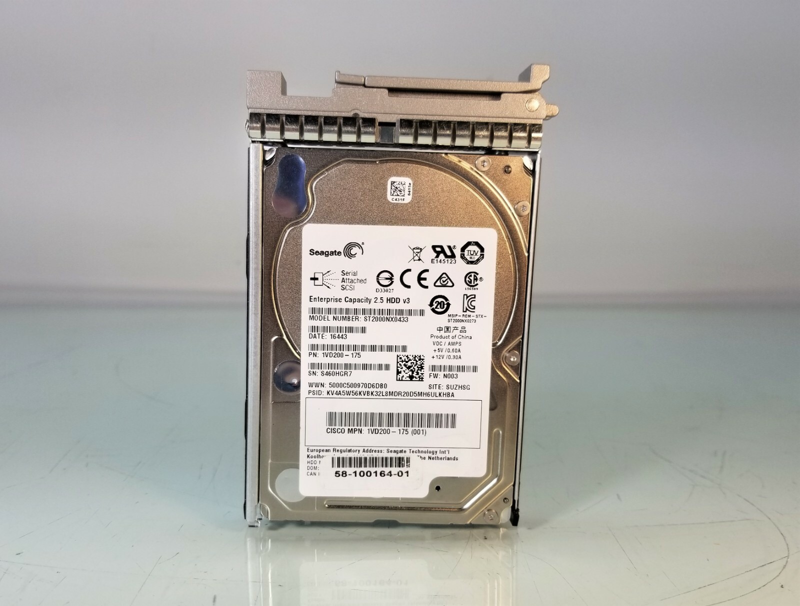 Cisco UCS-HD2T7K12G Seagate ST2000NX0433 2TB 7200RPM SAS 12.0Gb/s Hard ...