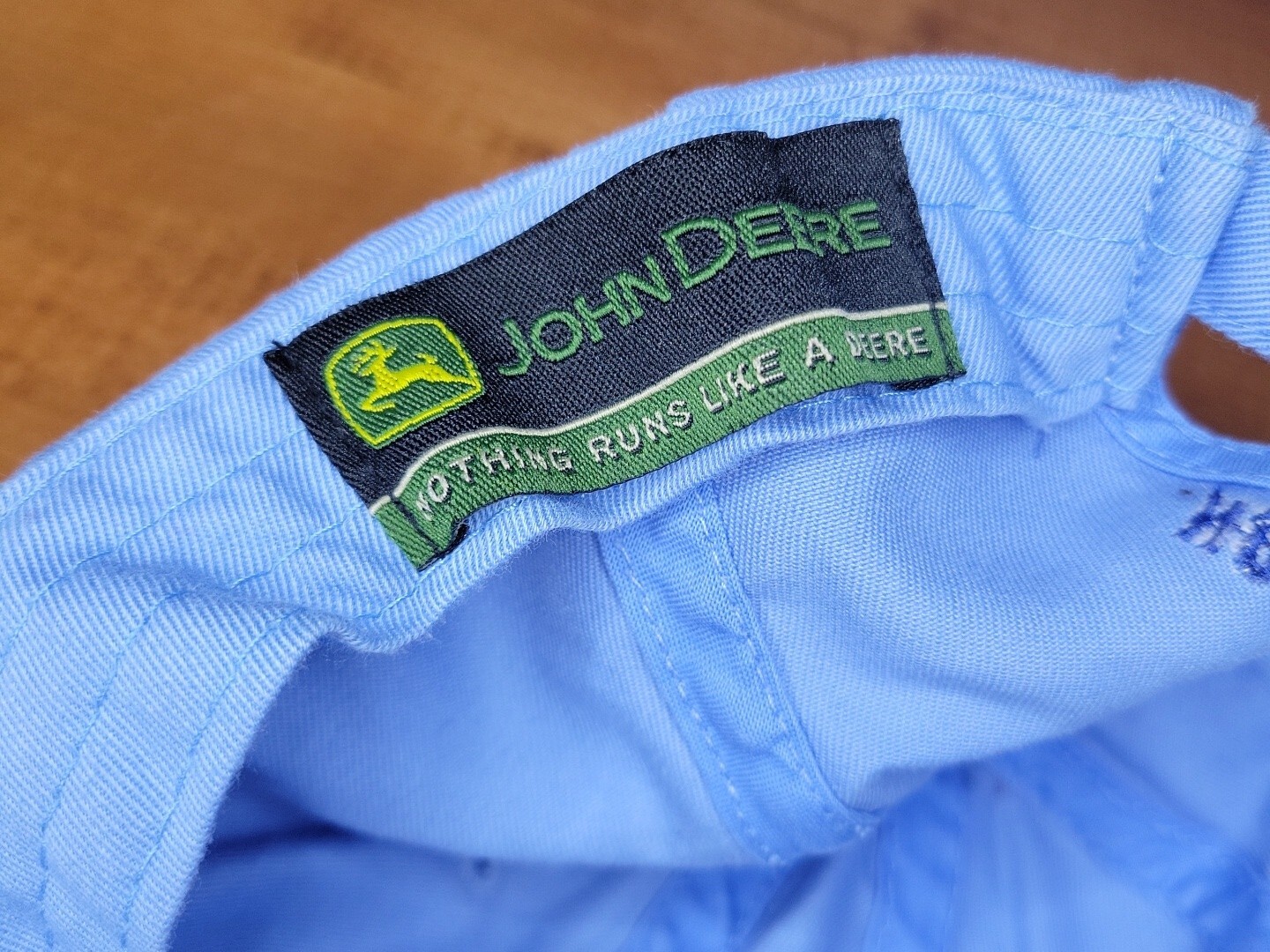 John Deere Light Blue Embroidered Baseball Hat Cap Ad… - Gem