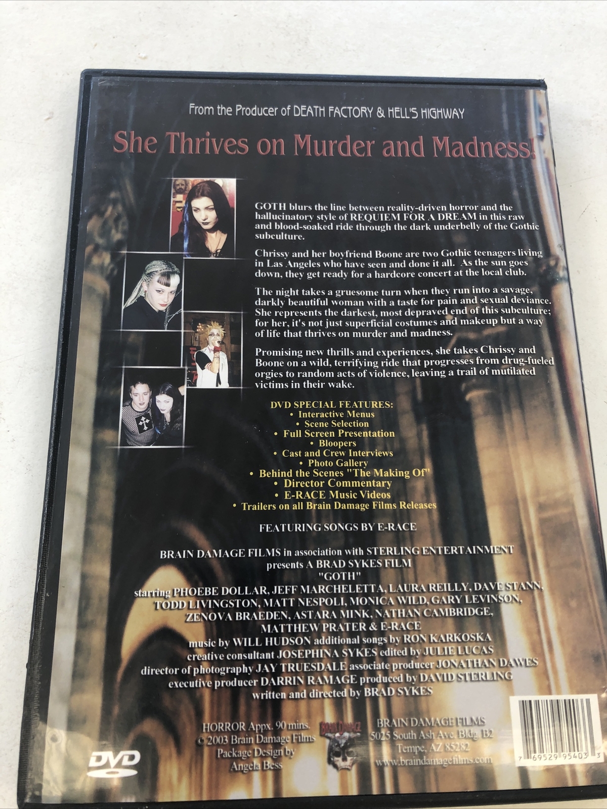 Goth (DVD, 2003) Phoebe Dollar Indie Horror David Sterling Produced OOP ...