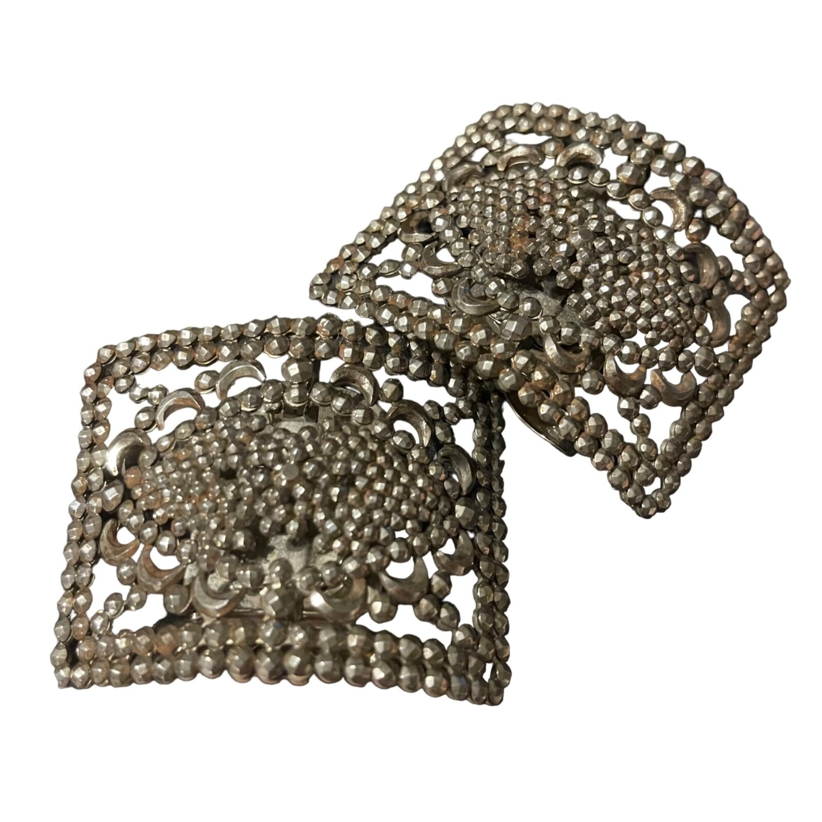 French Cut Steel Shoe Clips Antique Two Sparkle Classic | eBay